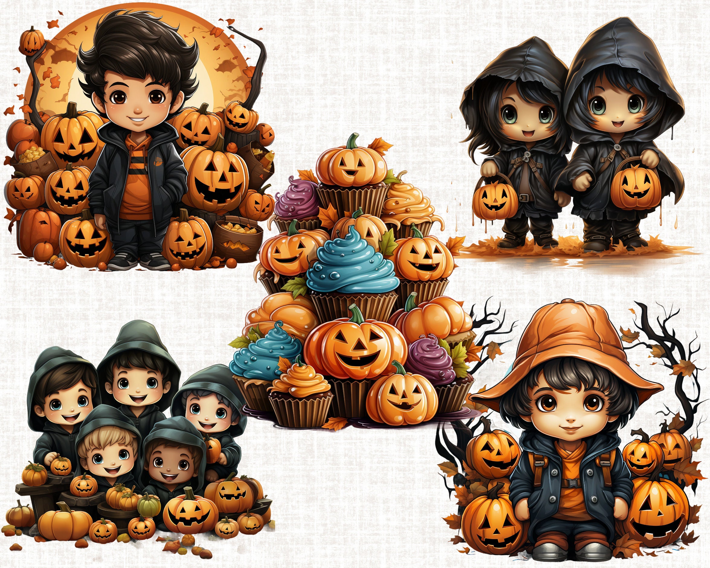 Trick or Treat Clipart Halloween Clipart Bundle Halloween - Etsy