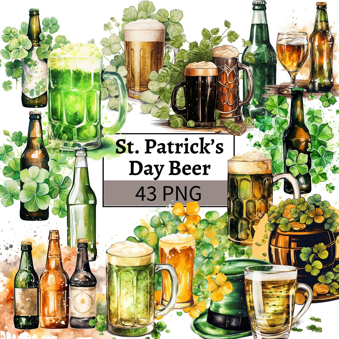St. Patricks Day Clipart St. Patrick's Beer PNG Bundle Saint Patricks ...