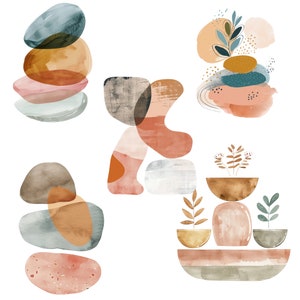 Boho Clipart Bundle Bohemian Elements Illustration PNG Abstract Boho ...