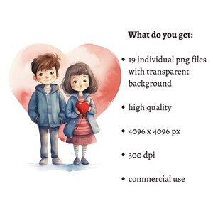 Valentine Kids Clipart Bundle Cute Children Love Graphics Be My ...