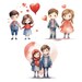 Valentine Kids Clipart Bundle Cute Children Love Graphics Be My ...