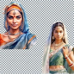Indian Beauty Clipart, Indian Girl PNG, Hindu Woman Illustration ...