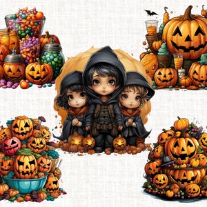 Trick or Treat Clipart, Halloween Clipart Bundle, Halloween Sweets ...