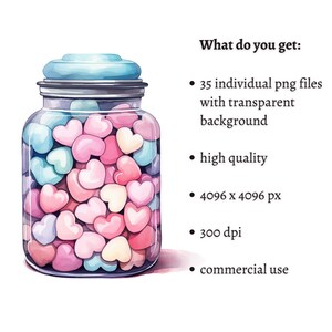 Love Jar Clipart Bundle Watercolor Valentine Clipart - Etsy