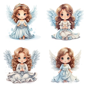Cute Angel Clipart, Christmas Angel Clipart, Angel PNG Bundle, Cute ...