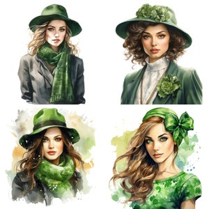 St. Patricks Day Clipart St. Patrick's Girl PNG Bundle Saint Patricks ...