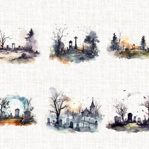 Halloween Graveyard Clipart, Spooky Graveyard PNG, Scary Cemetery Image ...