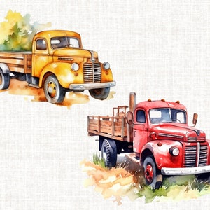 Farmer Truck Clipart, Farm Truck Clipart Bundle, Old-school Farm Truck ...