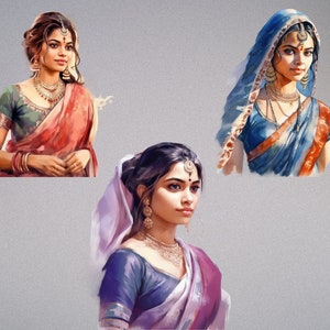 Indian Beauty Clipart, Indian Girl PNG, Hindu Woman Illustration ...