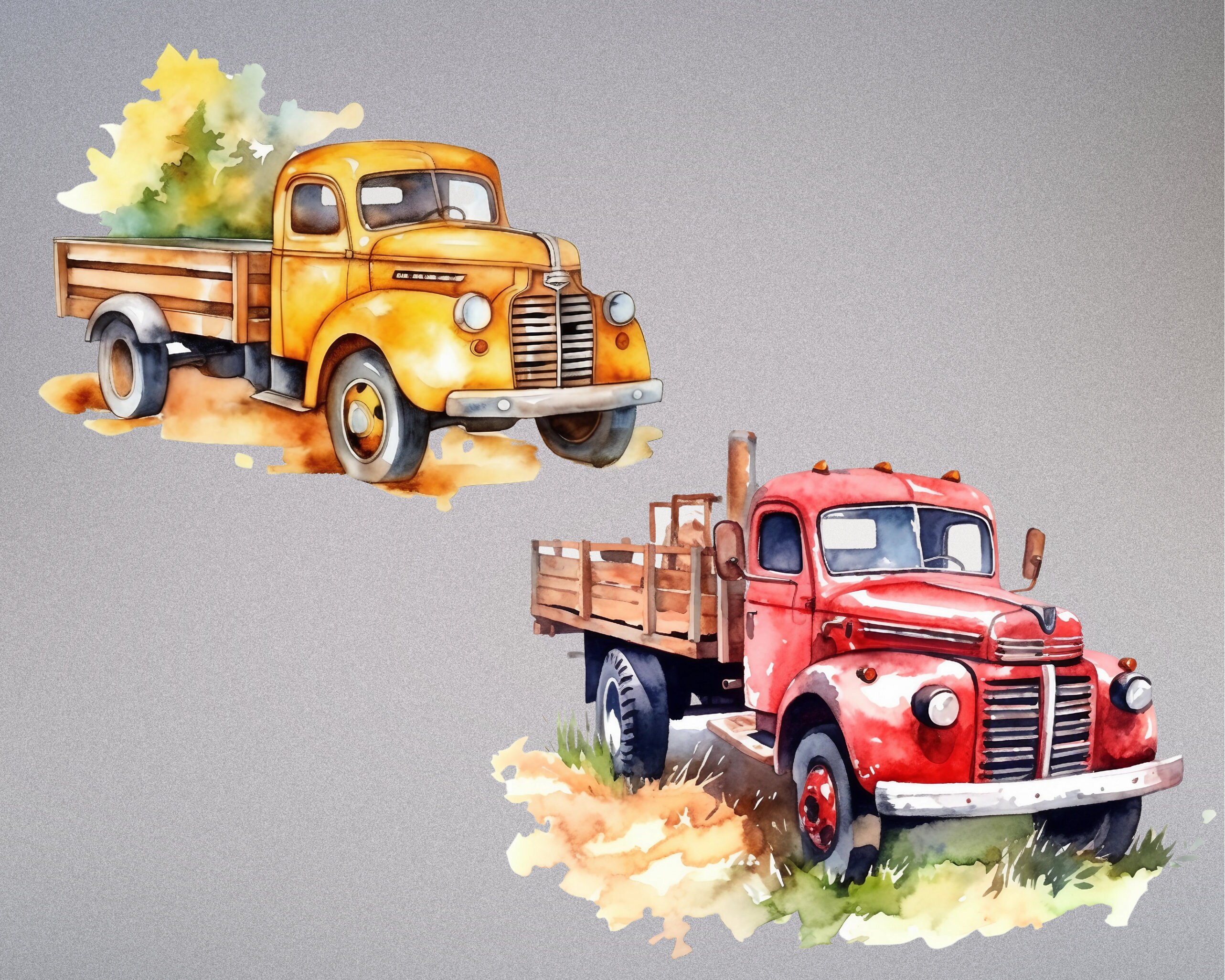 Farmer Truck Clipart Farm Truck Clipart Bundle Old-school - Etsy