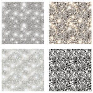 Silver Glitter Digital Paper, Luxury Silver Scrapbook Papers, Seamless ...