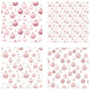 Pink Christmas Digital Paper, Pink Christmas Background, Christmas ...