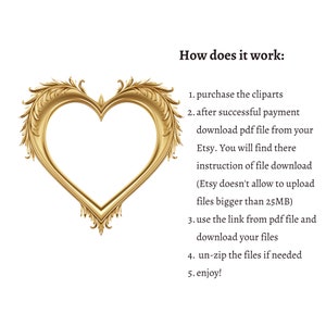 Gold Heart Frames Clipart, Valentines Golden Heart PNG Bundle ...