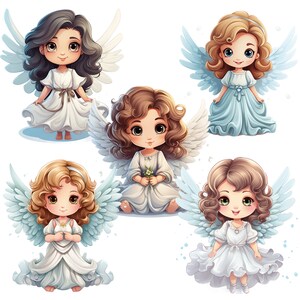 Cute Angel Clipart, Christmas Angel Clipart, Angel PNG Bundle, Cute ...