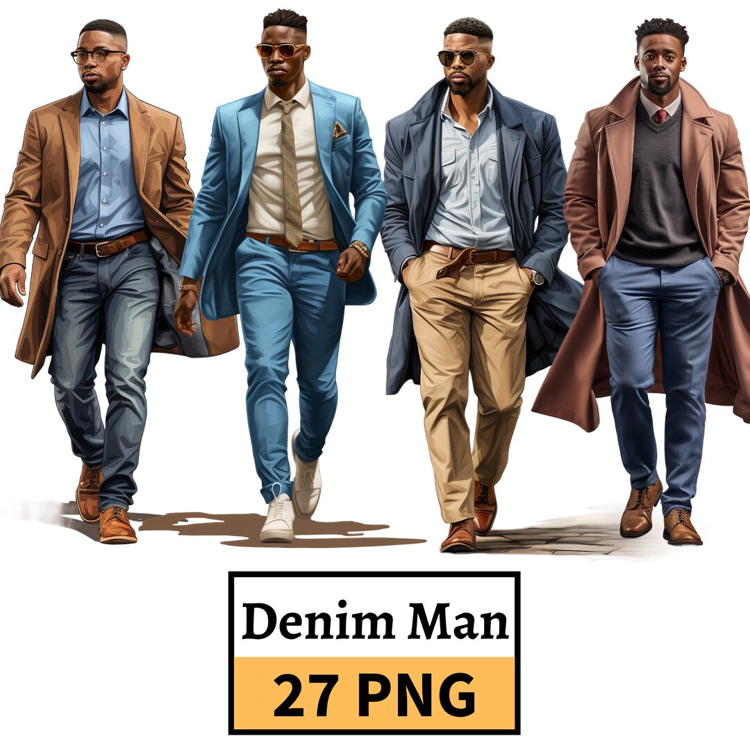 Handsome Men Clipart, Fashion Men Clipart, African American Men PNG ...
