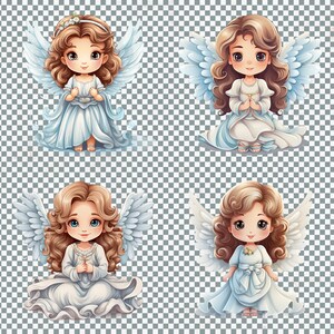 Cute Angel Clipart, Christmas Angel Clipart, Angel PNG Bundle, Cute ...