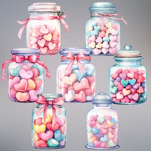 Love Jar Clipart Bundle Watercolor Valentine Clipart - Etsy