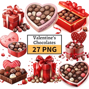 Valentine's Chocolates Clipart, Box of Chocolates for Valentine's Day ...