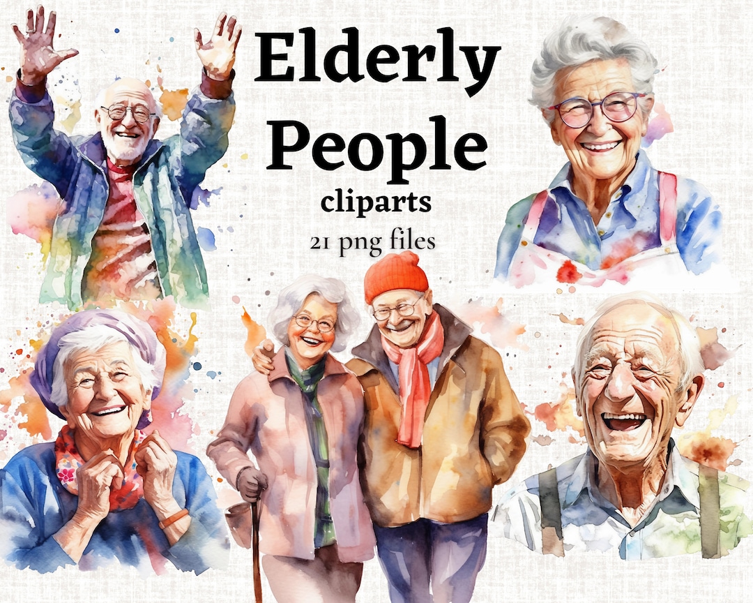 Elderly People Clipart, Grandma Illustration, Granny Clipart, Grandpa ...