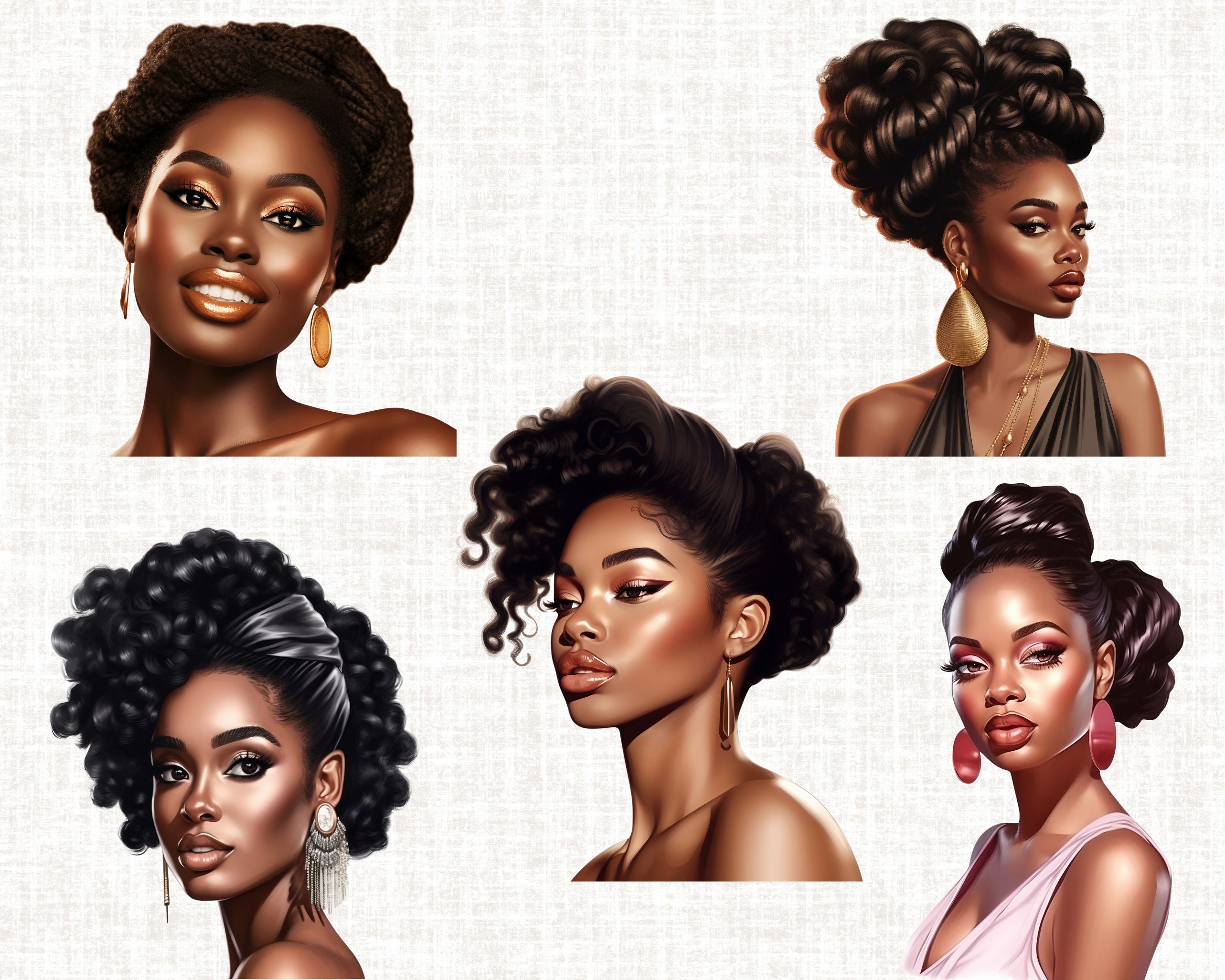 Black Diva Clipart Elegant Girl PNG Chic African American - Etsy