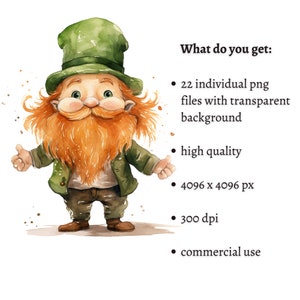 Cute Leprechaun Clipart St. Patrick's Day PNG Bundle Saint Patricks ...