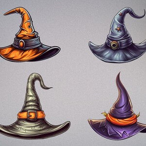 Witch Hat Clipart Bundle, Witch's Hat PNG, Witches Hat Clipart, Magic ...
