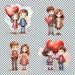Valentine Kids Clipart Bundle Cute Children Love Graphics Be My ...