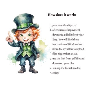 Cute Leprechaun Clipart St. Patrick's Day PNG Bundle Saint Patricks ...