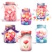 Love Jar Clipart Bundle, Watercolor Valentine Clipart Valentine Hearts ...