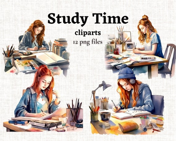 Studying Girl Student Clipart