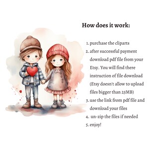 Valentine Kids Clipart Bundle Cute Children Love Graphics Be My ...