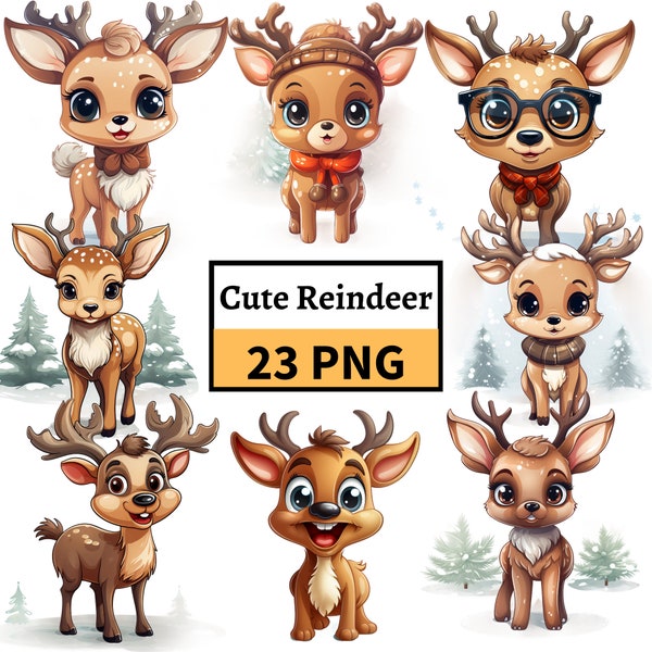 Reindeer Clipart - Etsy