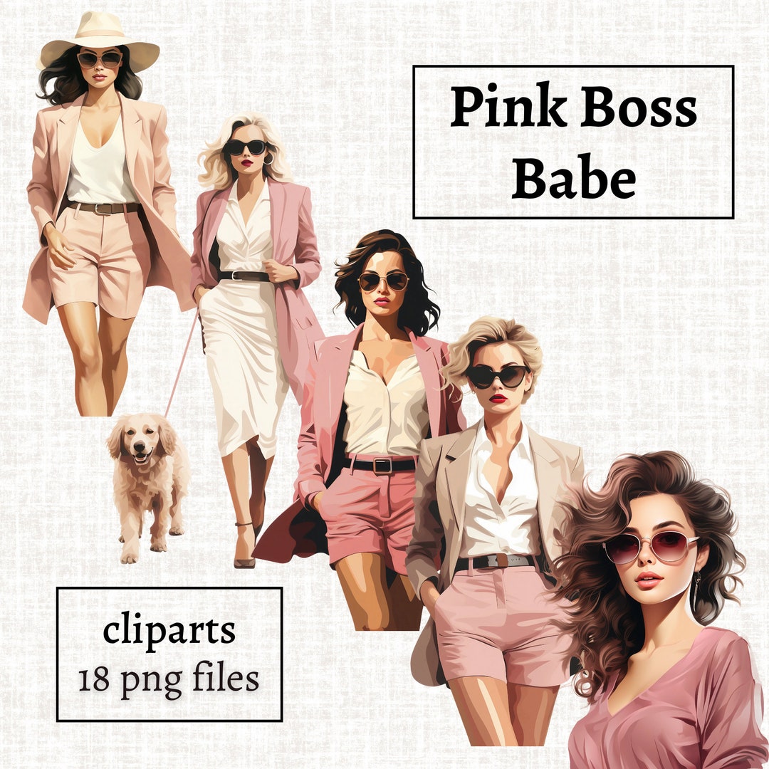 Pink Boss Babe Clipart, Lady Boss Clipart Bundle, Boss Lady PNG Clipart ...