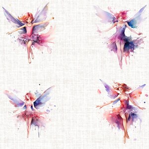Cute Fairy Clipart, Pink Fairy Clipart, Watercolor Fantasy Clipart ...
