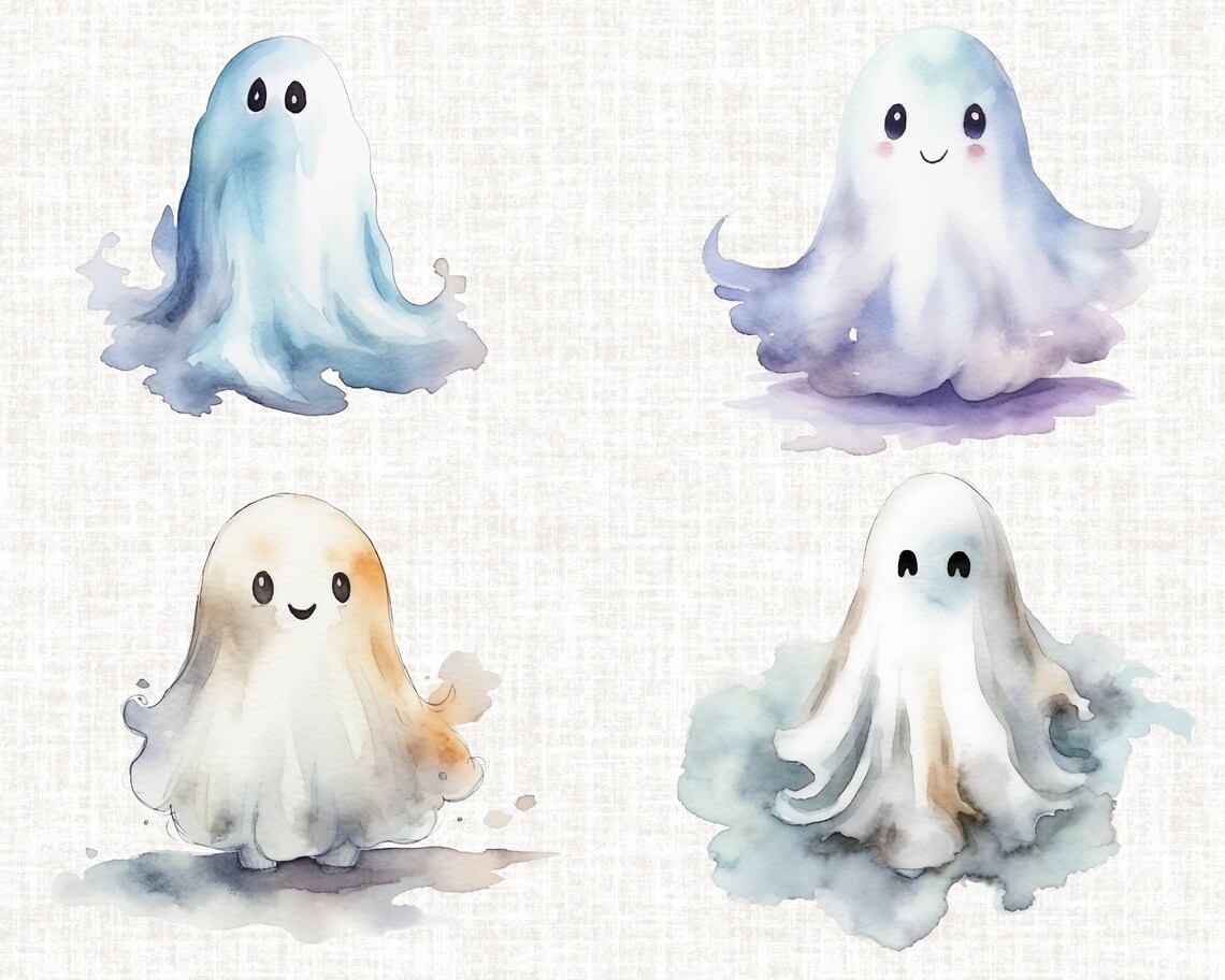 Cute Ghost Clipart Halloween Ghost PNG Ghost Drawing for - Etsy