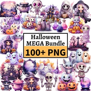 Cute Halloween Clipart, Pink Halloween Clipart, Pastel Halloween ...