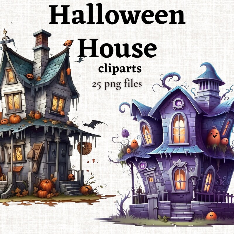 Haunted House Clip Art - Etsy
