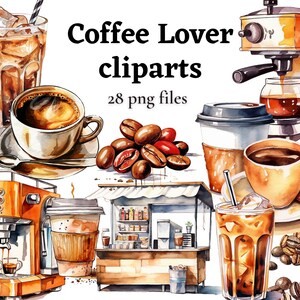 Watercolor Coffee Clipart, Coffee Clipart, Coffee Lover Clipart, Coffee ...