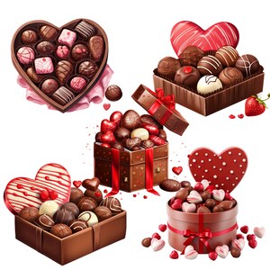 Valentine's Chocolates Clipart, Box of Chocolates for Valentine's Day ...