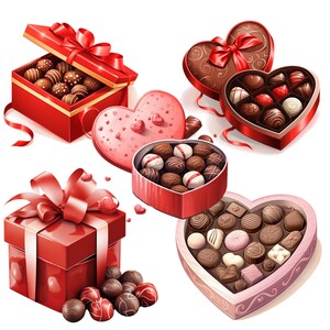 Valentine's Chocolates Clipart, Box of Chocolates for Valentine's Day ...