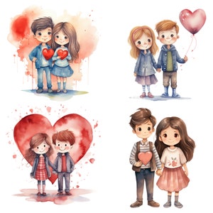 Valentine Kids Clipart Bundle Cute Children Love Graphics Be My ...
