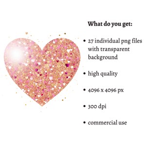 Glitter Heart PNG, Rose Gold Heart, Pink Glow Heart Illustration ...