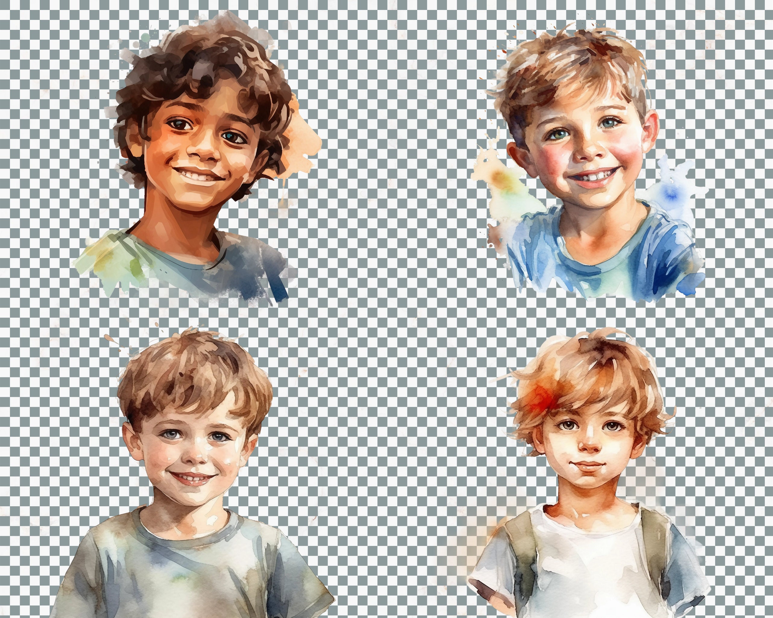 Cute Boy Clipart Watercolor Boys PNG Cute Kids Clipart Boy - Etsy Canada
