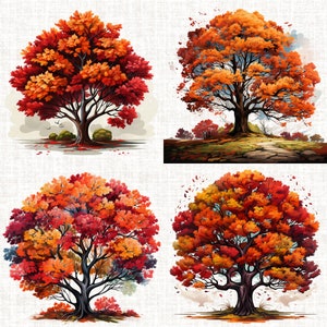 Autumn Tree Clipart, Fall Tree Graphics, Fall Leaves Illustration ...
