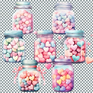 Love Jar Clipart Bundle Watercolor Valentine Clipart - Etsy
