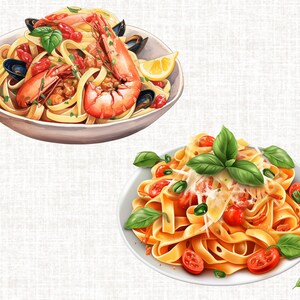 Italian Pasta Clipart, Watercolor Italian Food Png, Pasta Art ...