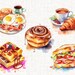 Watercolor Breakfast Clipart, Breakfast Food Clipart, Pancakes Clipart ...