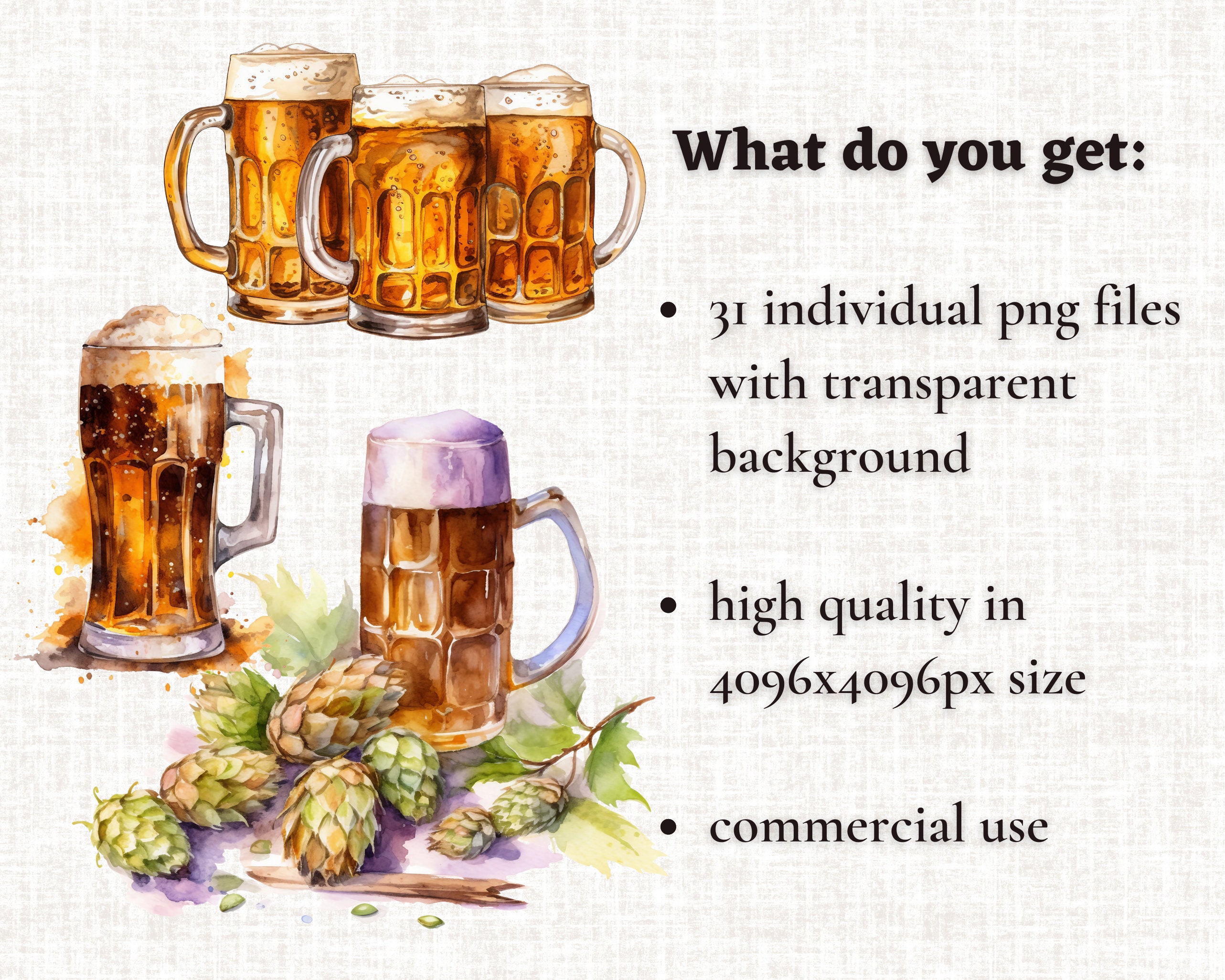 Watercolor Beer Clipart Cold Beer PNG Brewery Images Pint - Etsy