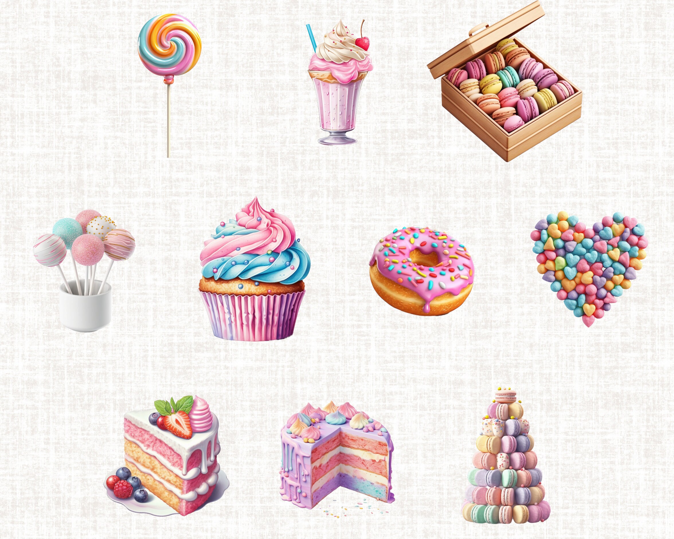 Pastel Sweets Clipart MEGA Bundle Pastel Birthday Clipart - Etsy Australia