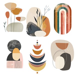 Boho Clipart Bundle Bohemian Elements Illustration PNG Abstract Boho ...